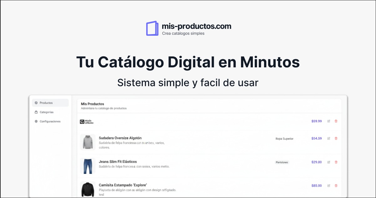 Crea tu Catálogo Digital de Productos | mis-productos.com